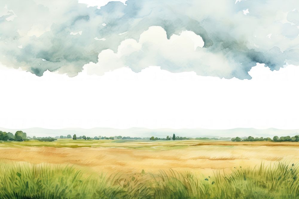 Farmhouse field landscape border grassland | Free Photo Illustration ...