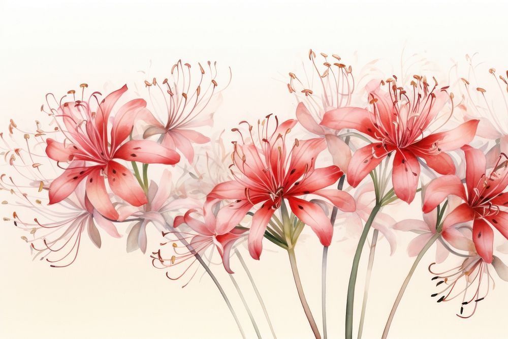 Red spider lily flowers border | Premium Photo Illustration - rawpixel