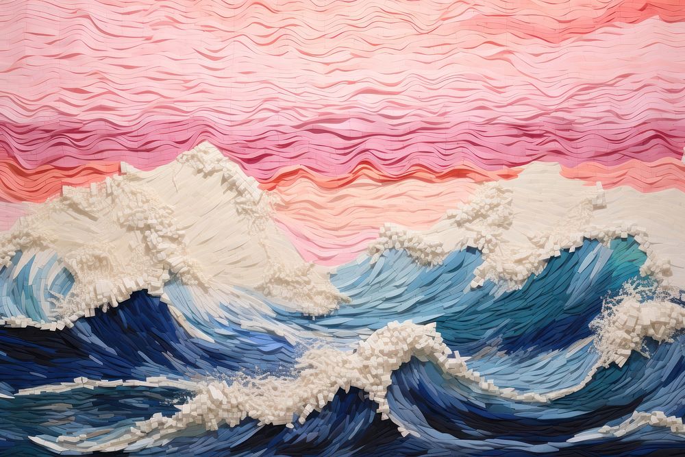 Ultraviolet ocean waves painting nature | Premium Photo Illustration ...