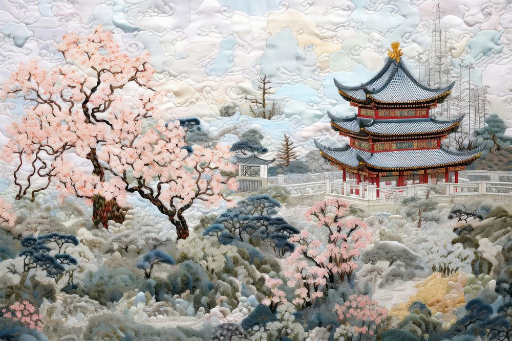 Chinese pattern painting plant mural. | Premium Photo Illustration ...