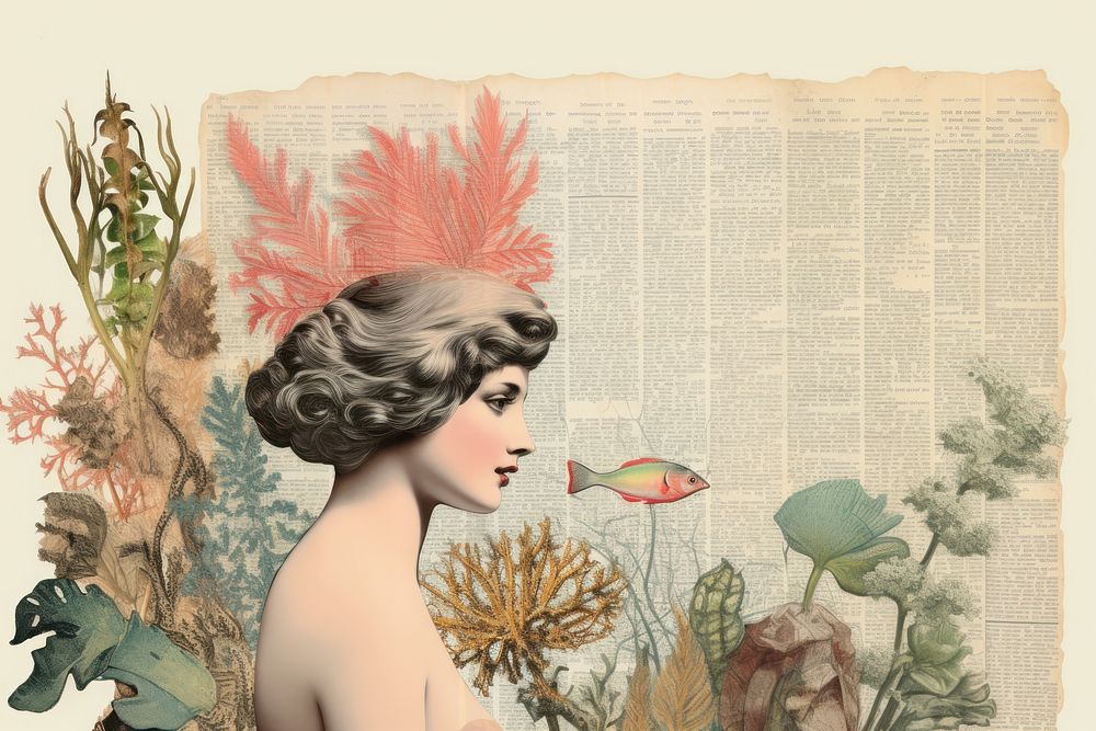 Sea life portrait drawing flower. | Free Photo Illustration - rawpixel