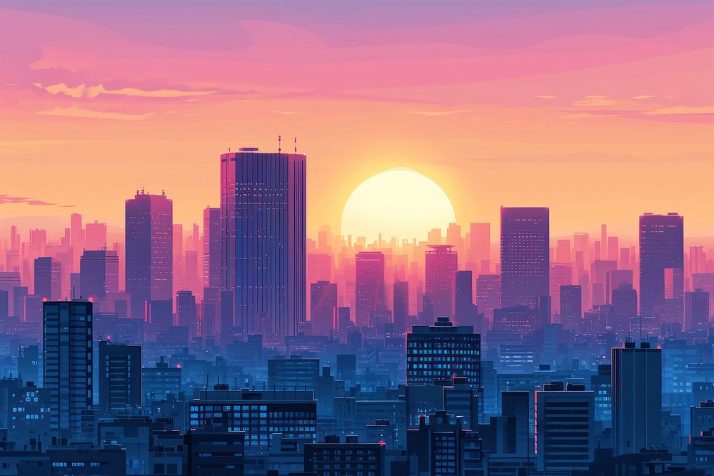 City architecture metropolis landscape. | Free Photo Illustration ...