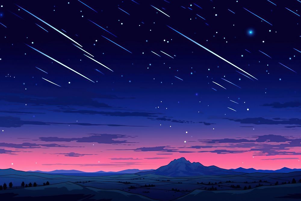 Shooting stars space landscape astronomy. | Free Photo Illustration ...