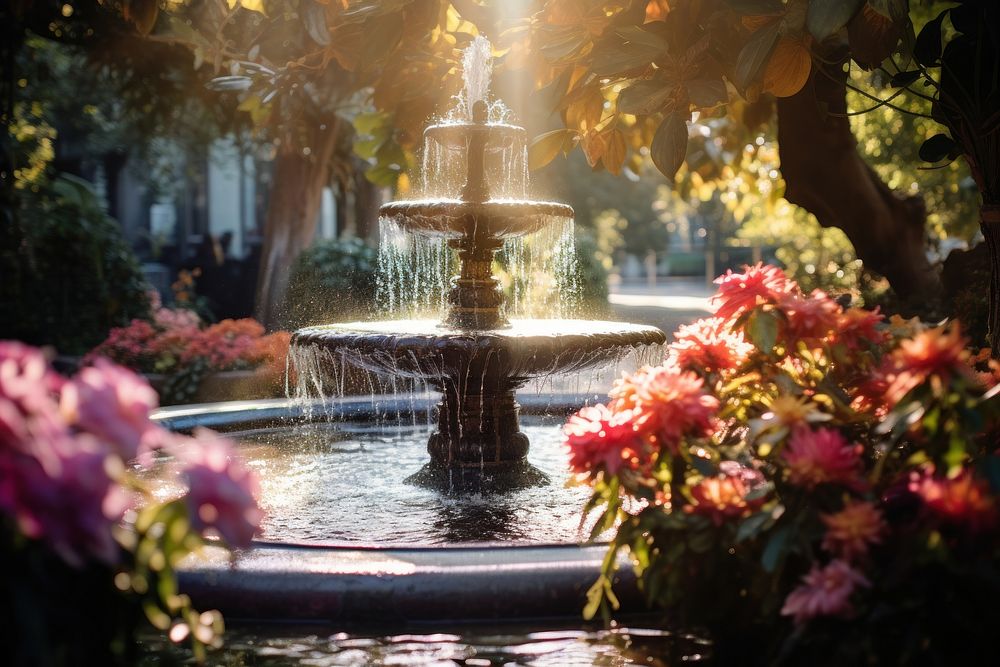 Park fountain architecture sunlight. | Free Photo - rawpixel