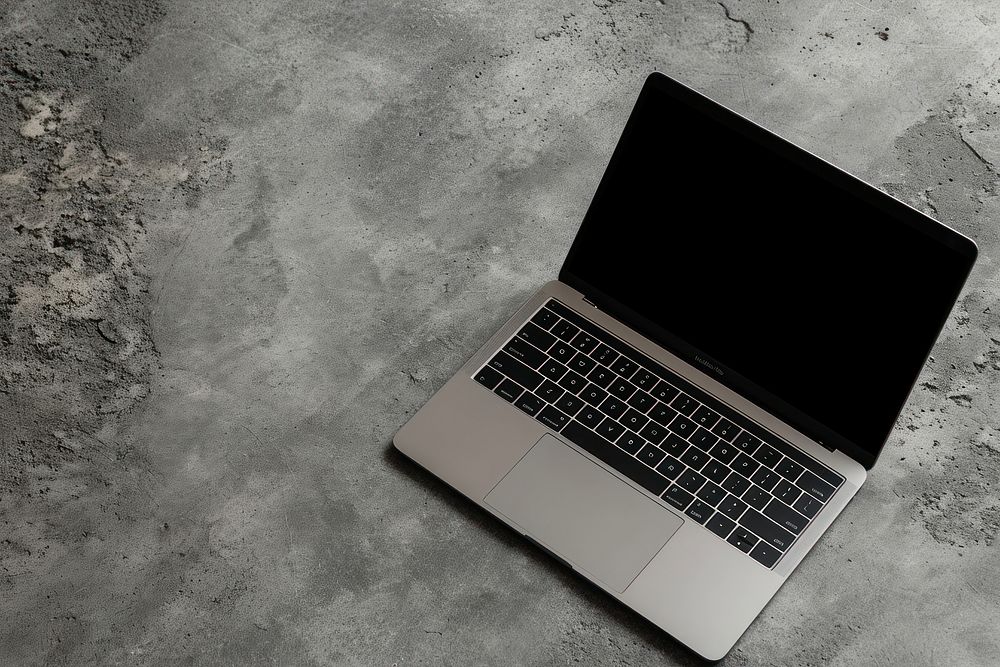 Laptop concrete floor computer portability | Free Photo - rawpixel
