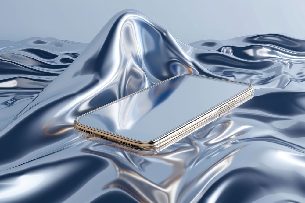 Smartphone floating air silver electronics | Premium Photo Illustration ...