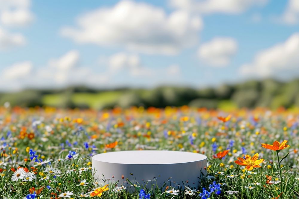 Simple 3D flower field background | Premium Photo - rawpixel