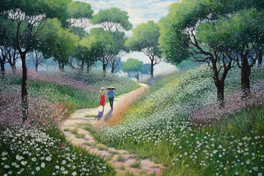 Aerial view park path walking | Free Photo Illustration - rawpixel