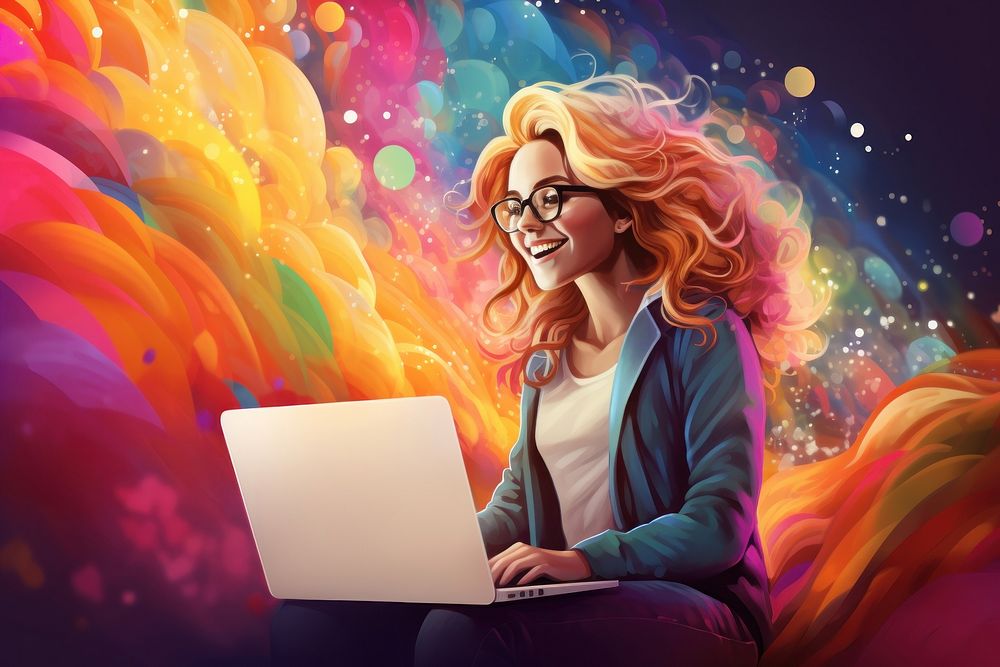 Woman Using Laptop Computer Adult Free Photo Illustration Rawpixel 
