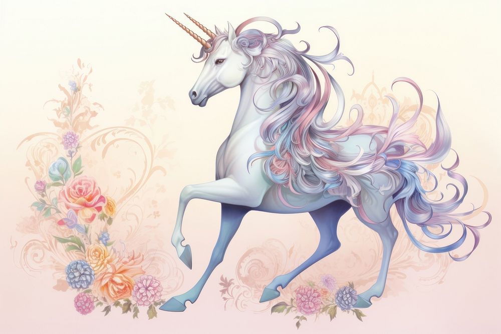 Beautiful unicorn art drawing animal. | Free Photo Illustration - rawpixel