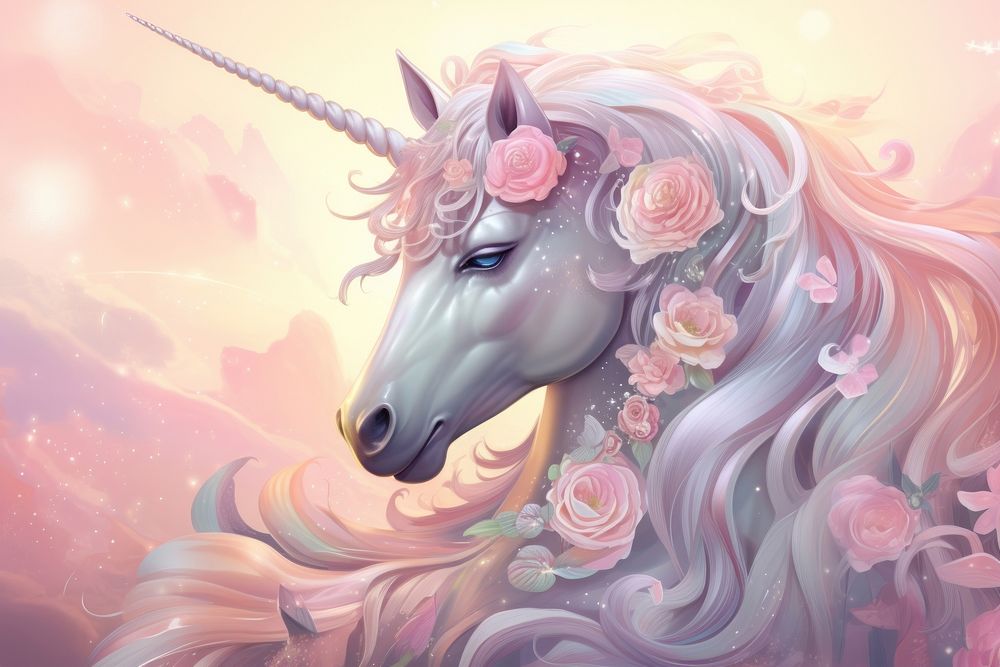 Beautiful unicorn animal mammal art. | Premium Photo Illustration ...