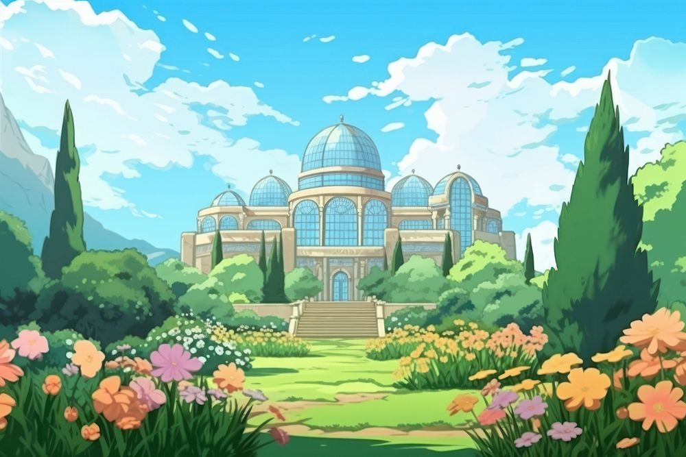 Castle flower garden architecture landscape | Free Photo Illustration ...