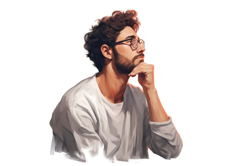 Men Person thinking portrait person | Premium Photo Illustration - rawpixel