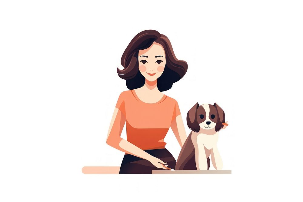 Women Pet grooming cartoon adult | Free Photo Illustration - rawpixel