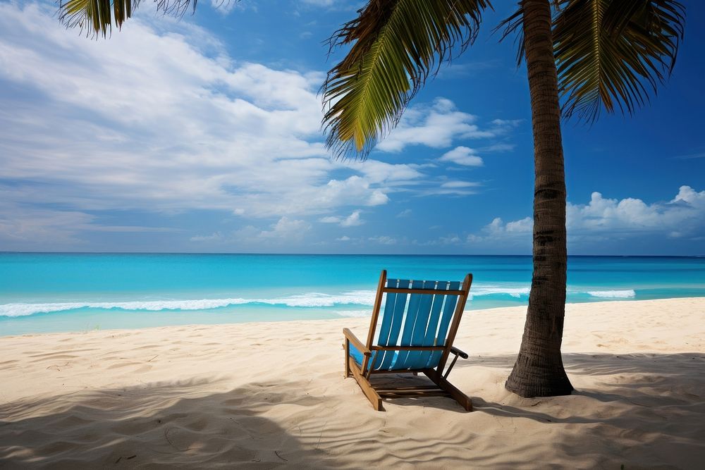 Tropical beach chair furniture outdoors. | Free Photo - rawpixel