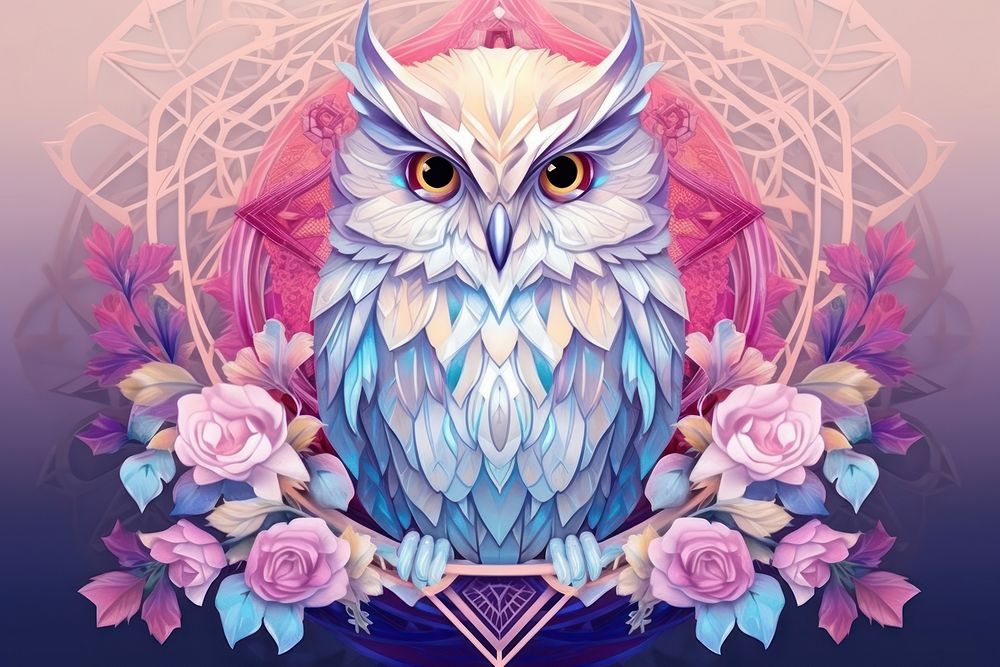 Owl art pattern purple. | Free Photo Illustration - rawpixel