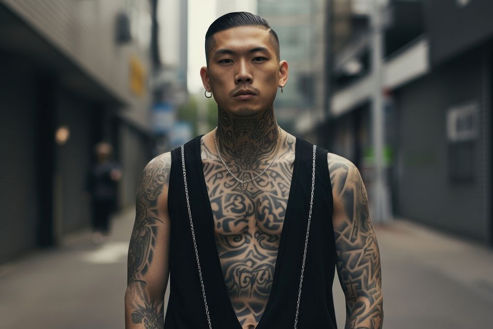 Korean mafia male tattoo street | Premium Photo - rawpixel