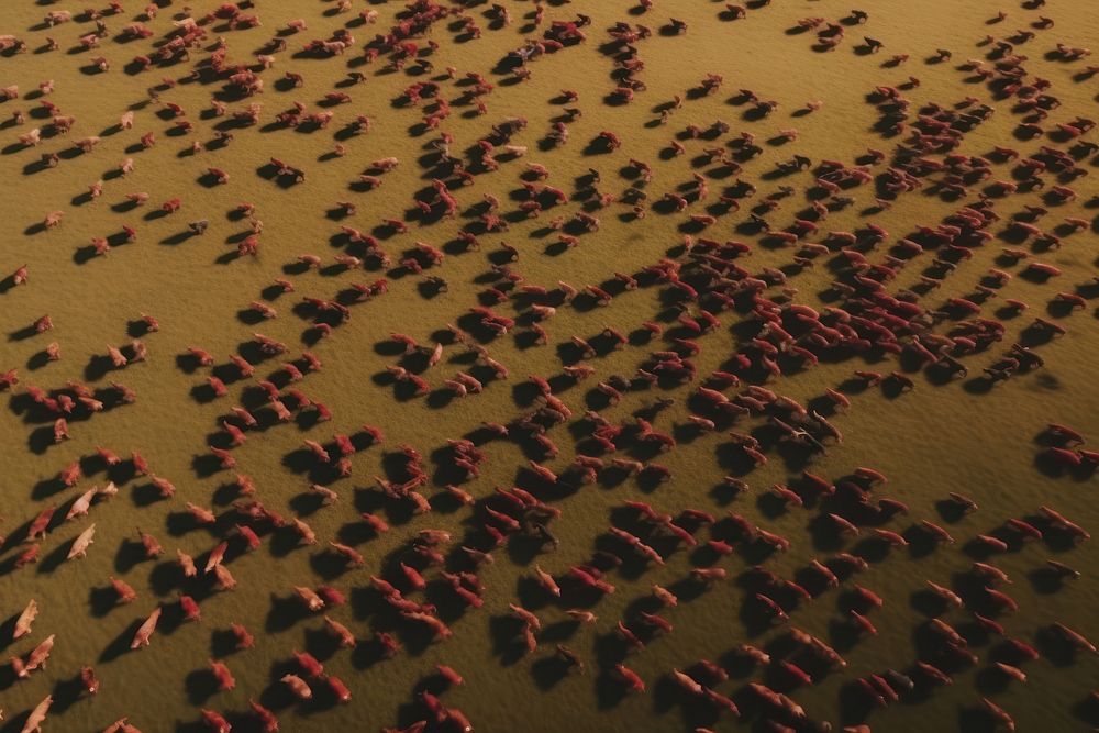 Aerial view cows field outdoors | Free Photo - rawpixel