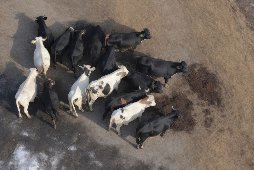 Aerial view cows field livestock | Premium Photo - rawpixel