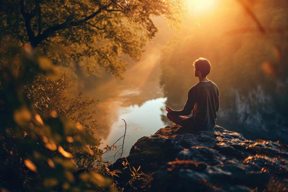 Meditation sitting yoga contemplation | Premium Photo - rawpixel