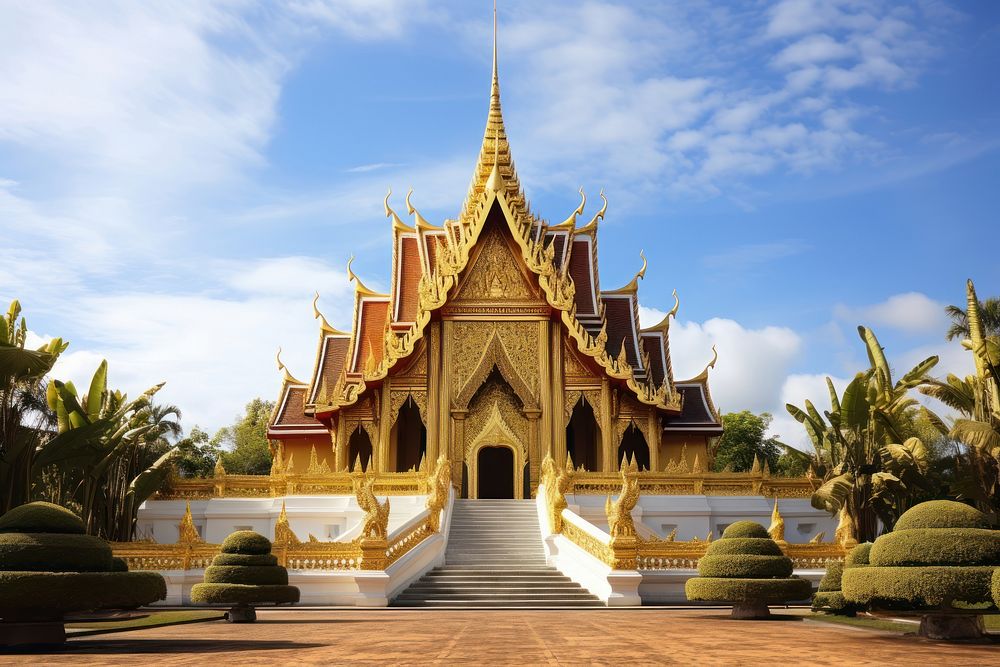 Thai temple architecture building outdoors. | Premium Photo - rawpixel