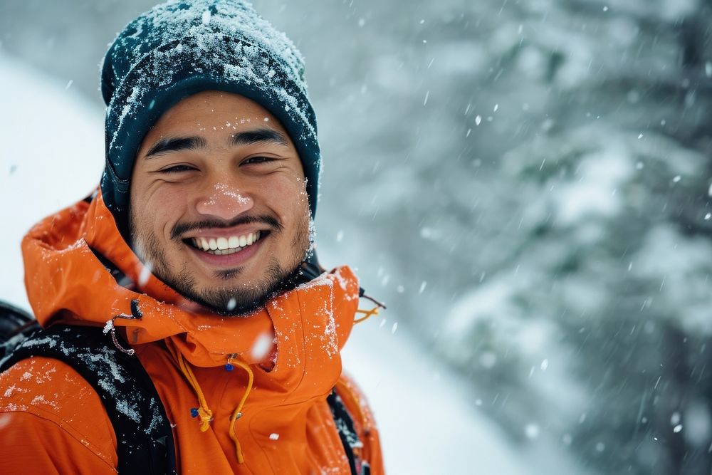 Samoan man outdoors snow portrait. | Free Photo - rawpixel