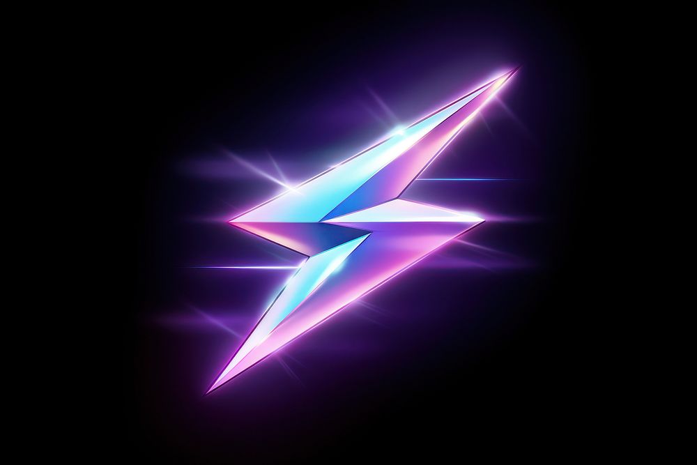 Minimal lightning symbol night illuminated | Premium Photo Illustration ...