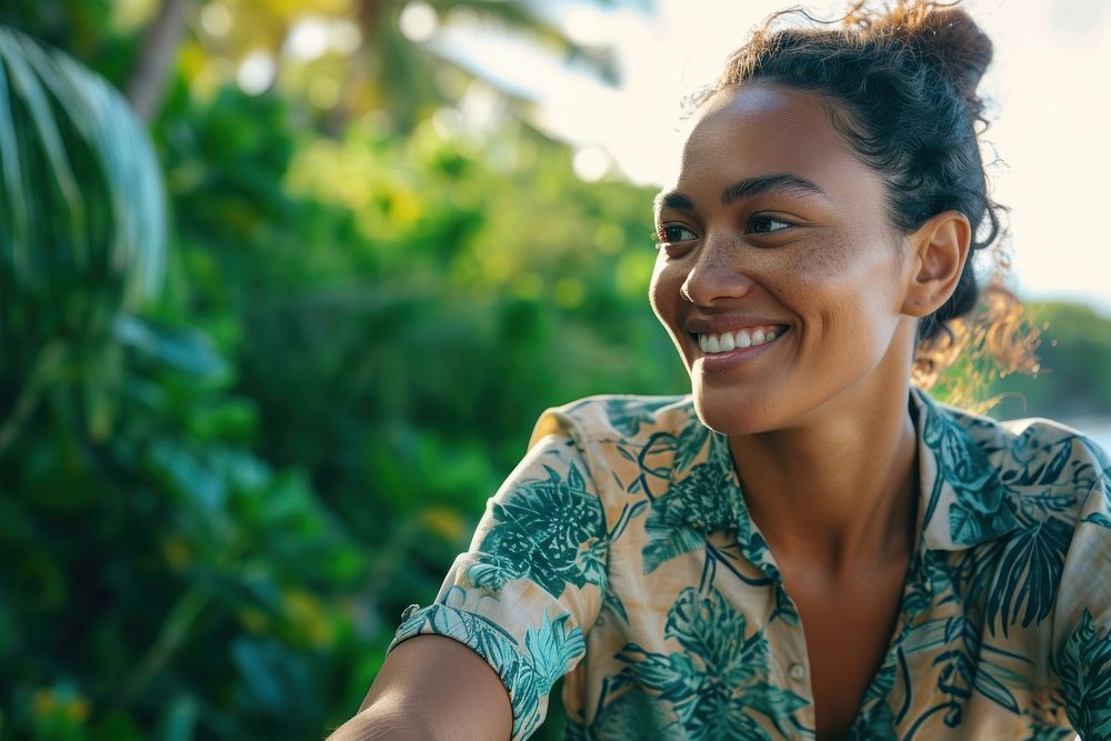 Samoan woman laughing outdoors smile. | Premium Photo - rawpixel