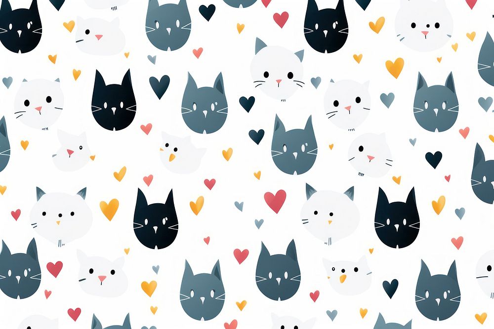 Small cats pattern backgrounds creativity. | Premium Photo Illustration ...