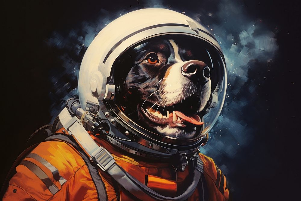 Dog astronaut animal mammal pet. | Free Photo Illustration - rawpixel