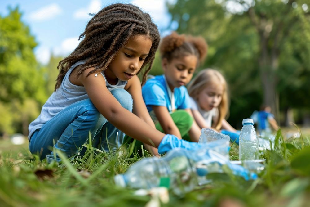 Group kids volunteer grass child | Free Photo - rawpixel