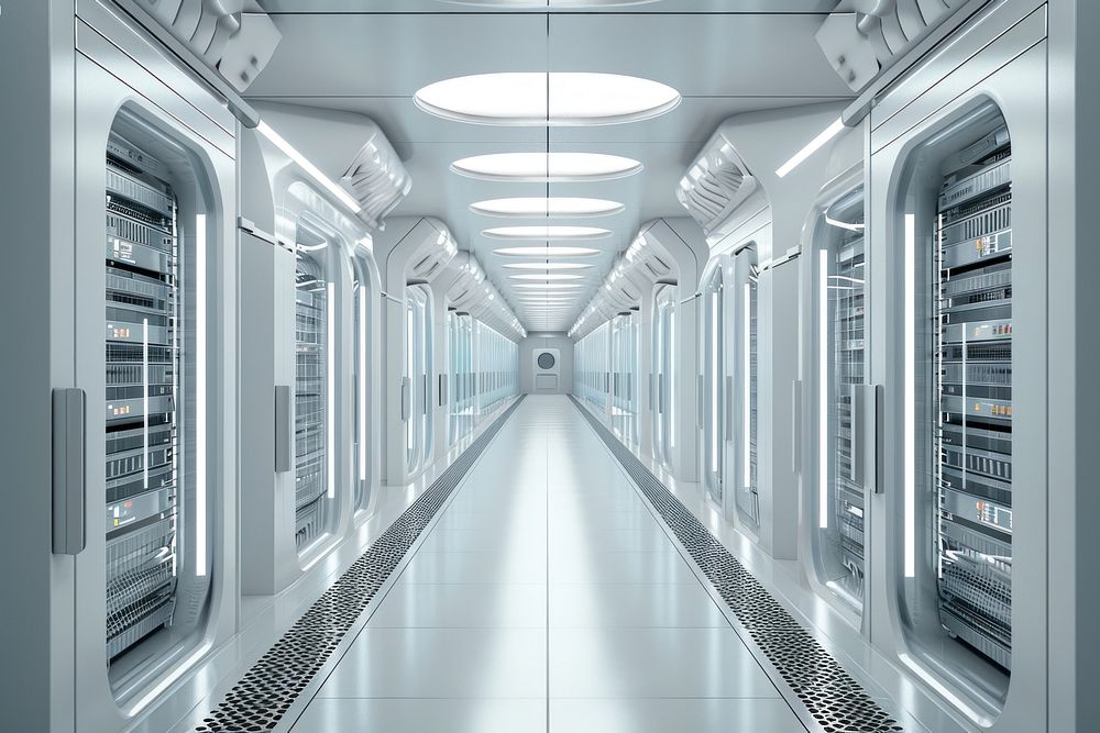 Data center corridor white server | Free Photo - rawpixel