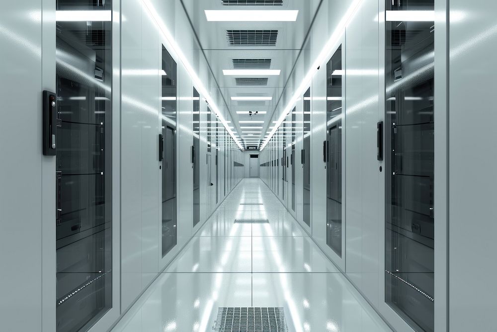 Data center corridor white server | Free Photo - rawpixel