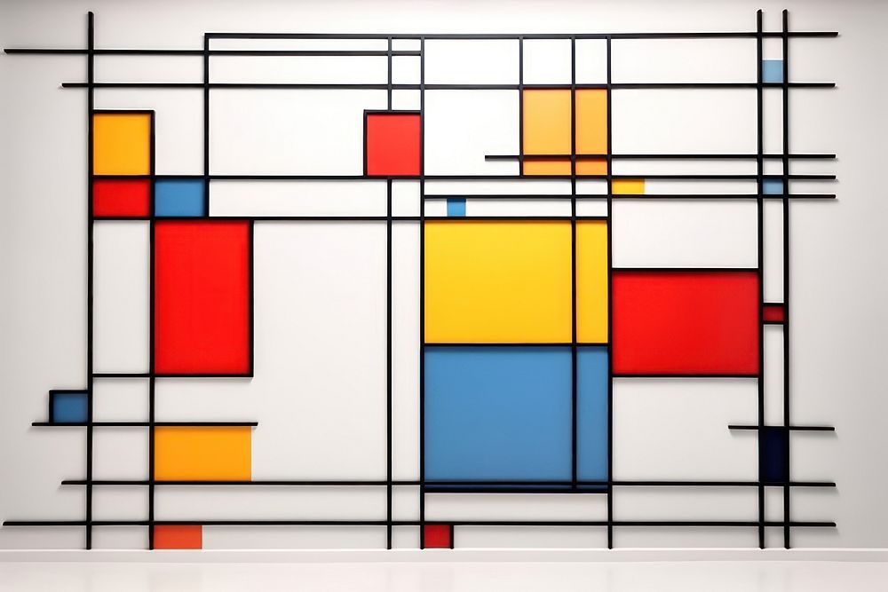 Geometric background colorful Piet Mondrian | Premium Photo ...