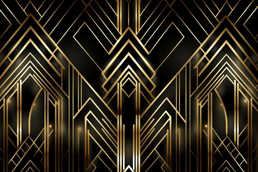 Gold geometric background gatsby pattern | Premium Photo Illustration ...