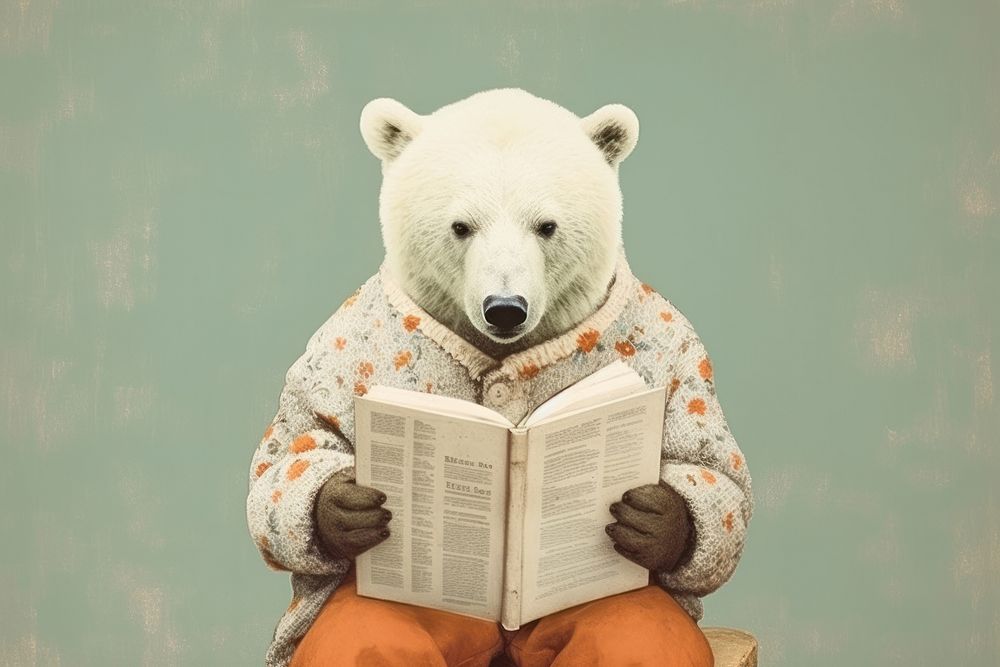 Reading book paper collage illustration. | Premium Photo Illustration ...