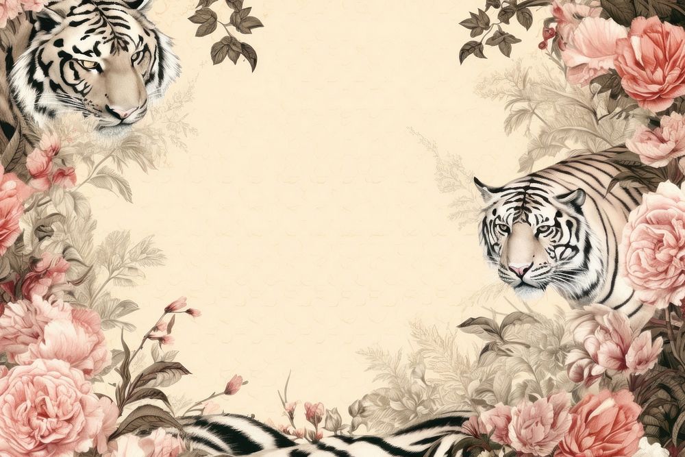 Illustration solid toile tiger border | Premium Photo Illustration ...