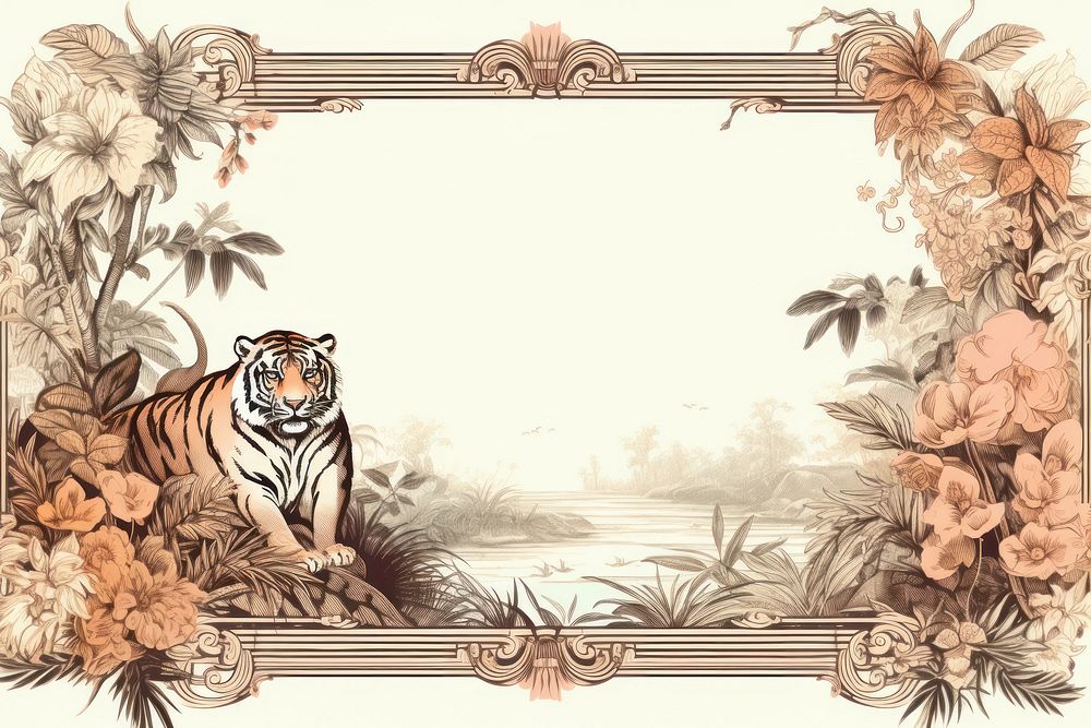 Toile tiger border animal mammal | Premium Photo Illustration - rawpixel