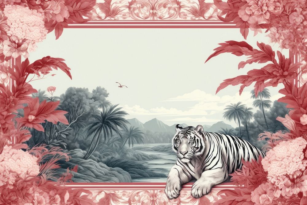 Toile white tiger border wildlife | Free Photo Illustration - rawpixel