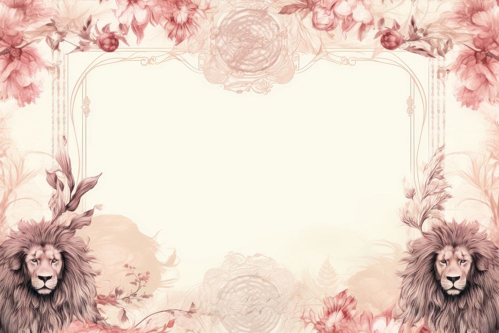 Toile lion border backgrounds creativity | Free Photo Illustration ...