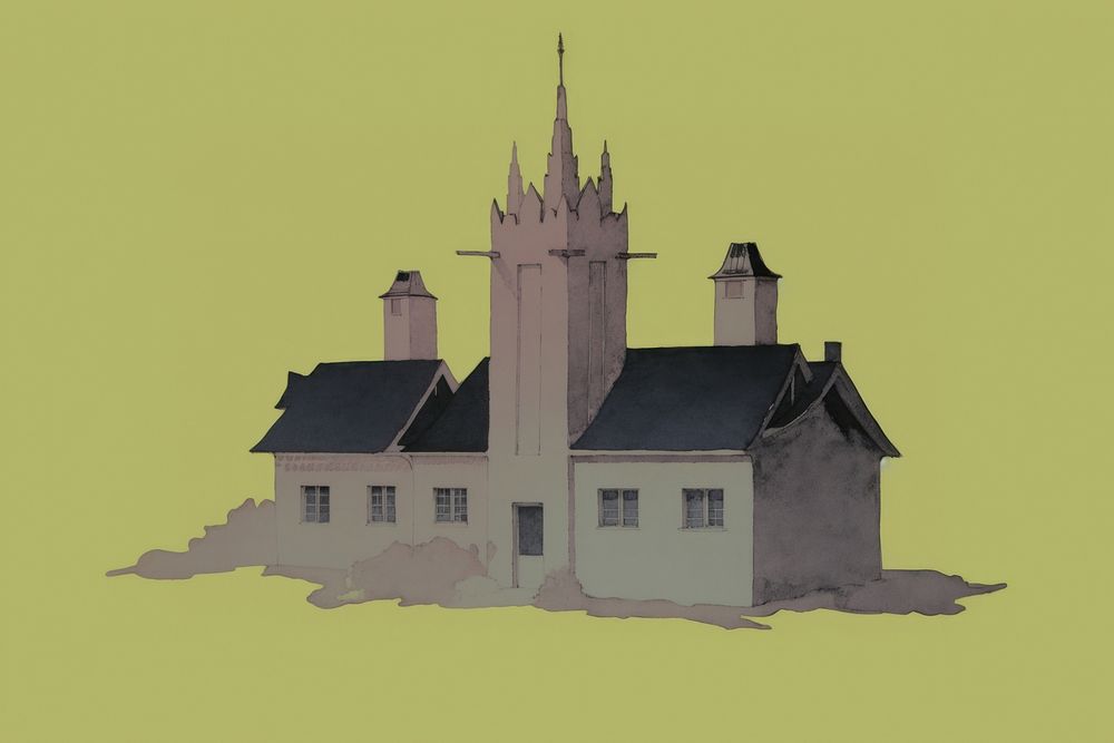 Castle architecture building drawing | Free Photo Illustration - rawpixel