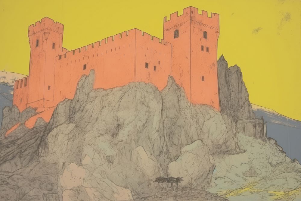 Castle architecture building painting. | Free Photo Illustration - rawpixel Castle architecture building painting. | Free Photo Illustration - rawpixel