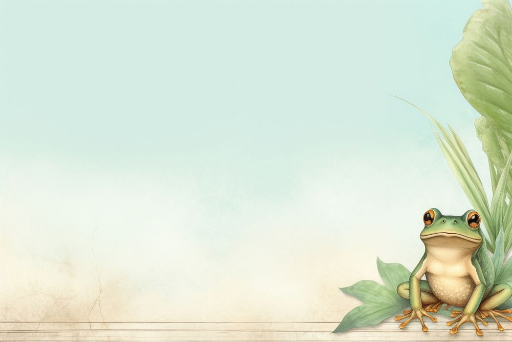 Realistic vintage drawing Frog border | Premium Photo Illustration ...