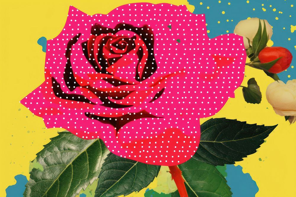 Comic rose flower petal plant. | Premium Photo Illustration - rawpixel
