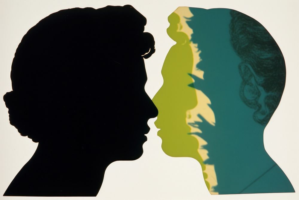 2 head silhouette art painting | Free Photo Illustration - rawpixel