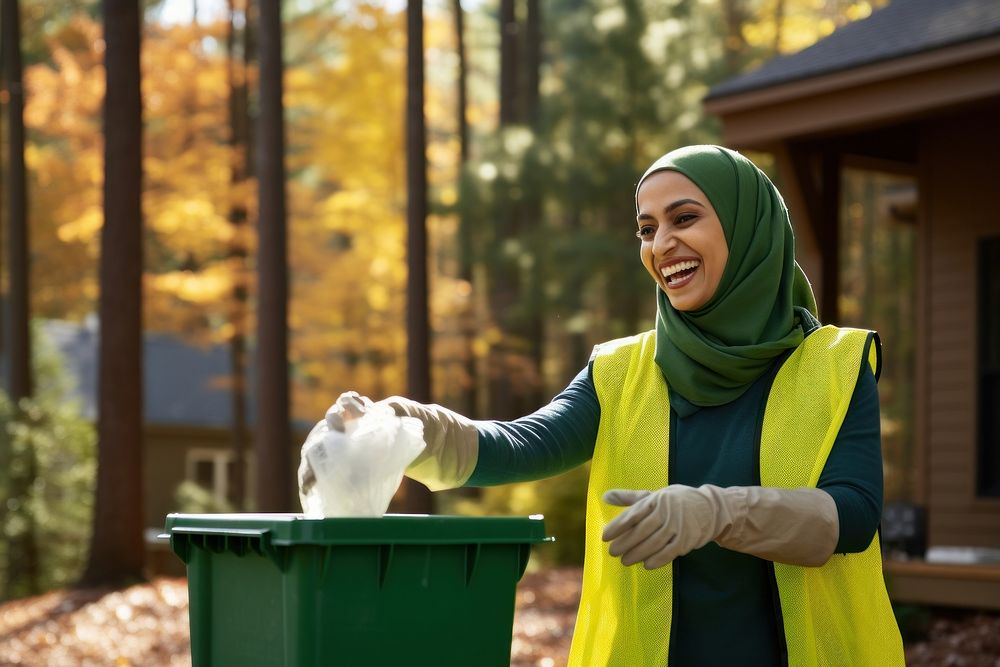 Woman recycling in autumn forest | Free Photo - rawpixel