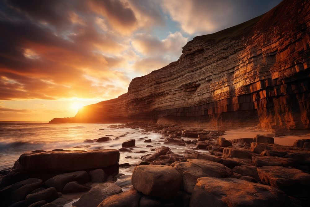 Cliff sunset landscape outdoors nature. | Premium Photo - rawpixel