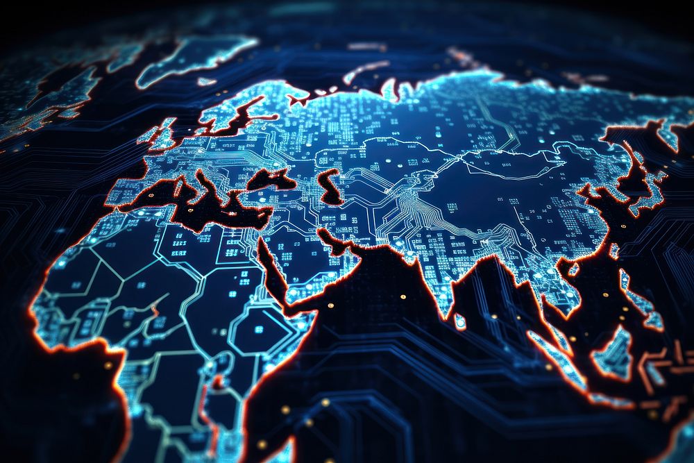 Asia Map Digital Cyber Background | Premium Photo Illustration - rawpixel