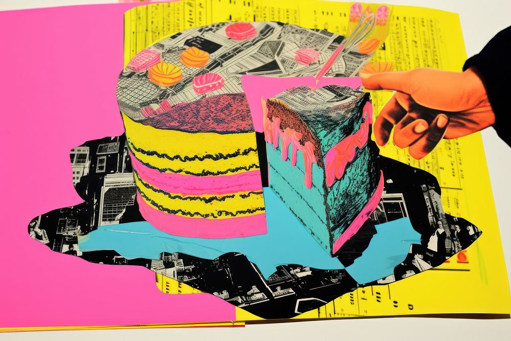 Birthday cake collage art painting. | Premium Photo Illustration - rawpixel