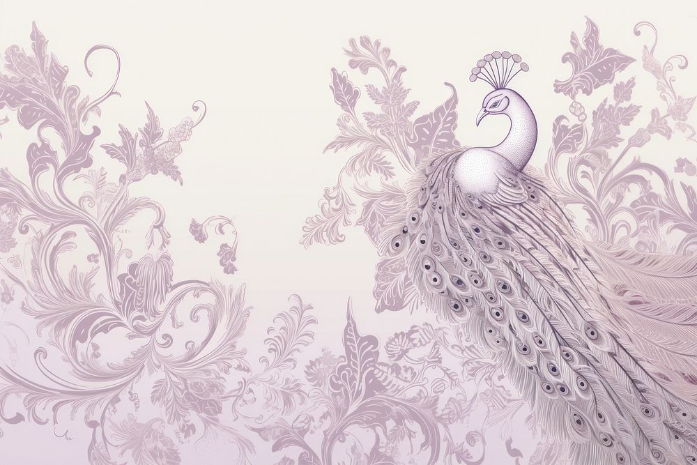 Peacock wallpaper drawing pattern. | Free Photo Illustration - rawpixel
